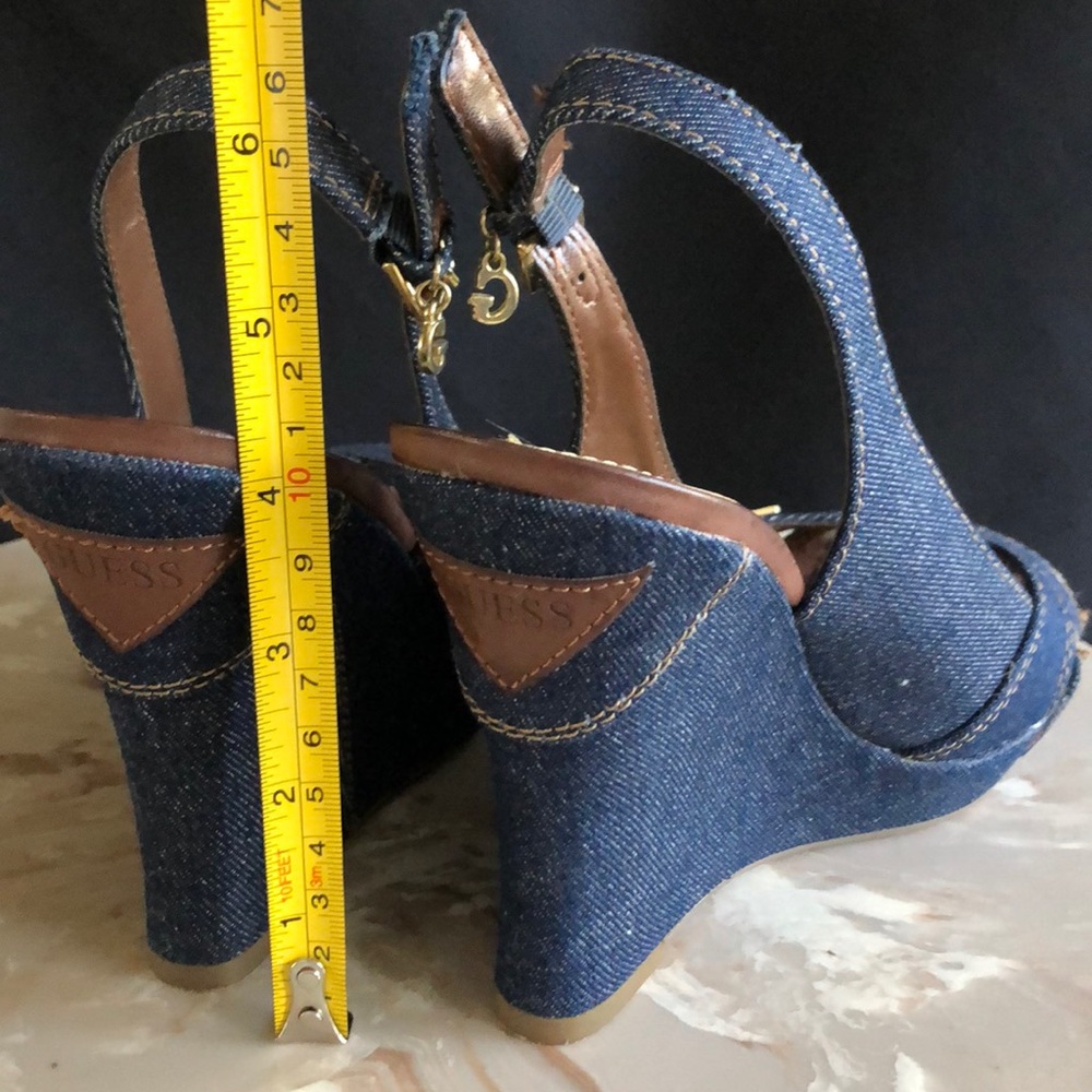 Guess Slingback Denim Platform Wedge - Gem